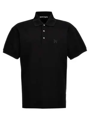 Palm Angels Monogram' Polo Shirt - Black