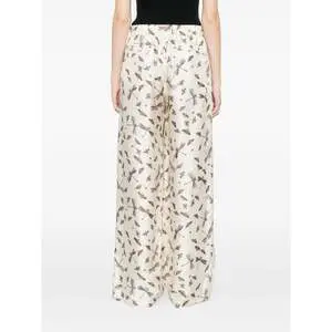 Gucci Dragonfly Print Silk Trousers - Cream