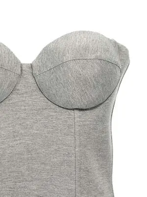 Giuseppe Di Morabito Cropped Bustier Top - Gray