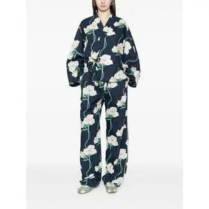 Kenzo Floral Print Wide Sleeve V-neck Top