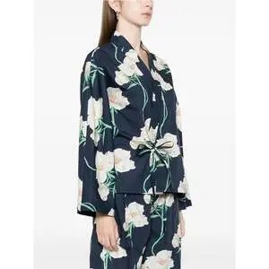 Kenzo Floral Print Wide Sleeve V-neck Top
