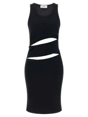 Coperni Spiral Cotton Mini Dress With Cut-out Detailing - Black