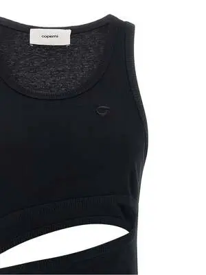 Coperni Spiral Cotton Mini Dress With Cut-out Detailing - Black
