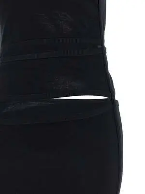 Coperni Spiral Cotton Mini Dress With Cut-out Detailing - Black