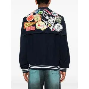 Kenzo Navy Appliqué Detail Bomber Jacket