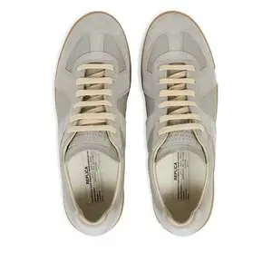 MAISON MARGIELA Grey Suede And Leather Low-top Sneakers - Gray