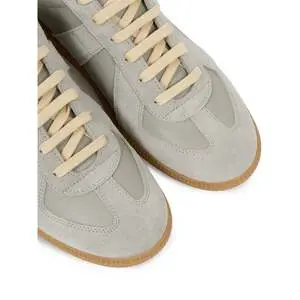 MAISON MARGIELA Grey Suede And Leather Low-top Sneakers - Gray