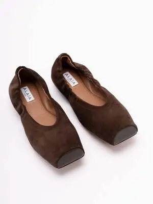 Alaïa Suede And Lambskin Ballet Flats