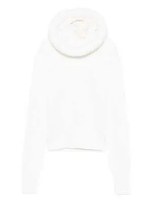 Alaïa Ribbed Merino Wool Hooded Pullover