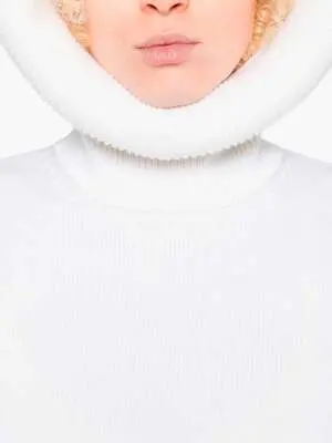 Alaïa Ribbed Merino Wool Hooded Pullover