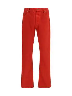 Versace Straight-leg Cotton Denim Jeans - Red