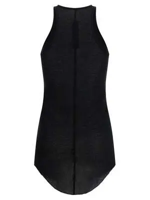 Rick Owens Basic Rib Tank Top In Ribbed Viscose And Stretch Silk