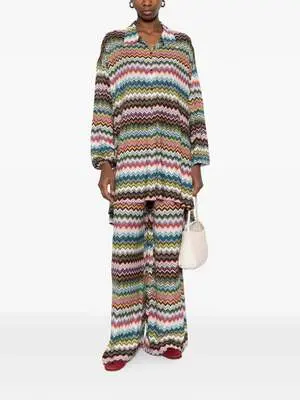 Missoni Viscose Zigzag Pattern Wide-leg Pants
