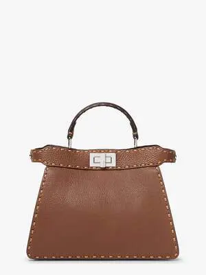 Fendi Peekaboo Iseeu Small Leather Shoulder Bag With Selleria Macro Stitching - Multicolor