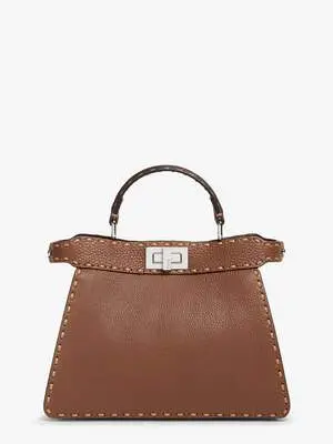 Fendi Peekaboo Iseeu Small Leather Shoulder Bag With Selleria Macro Stitching - Multicolor