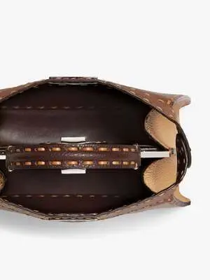 Fendi Peekaboo Iseeu Small Leather Shoulder Bag With Selleria Macro Stitching - Multicolor