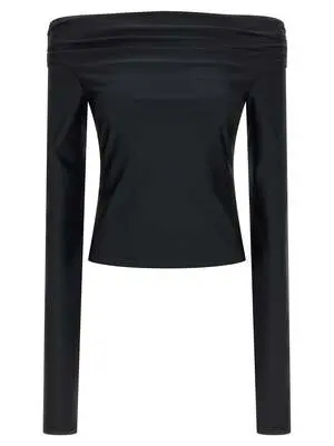 Andamane The Attico Wallis Off-the-Shoulder Top Black