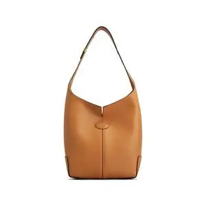 TOD'S Leather Shoulder Bag With Detachable Pouch - Brown