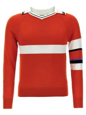 WALES BONNER Calm" V-neck Wool And Silk Sweater - Multicolor