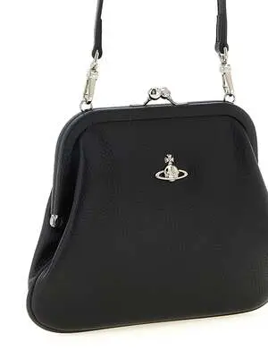 VIVIENNE WESTWOOD Clutch With Orb Logo And Hammered Finish