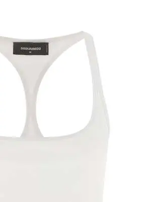 Dsquared2 Cotton Tank Top With Logo Embroidery