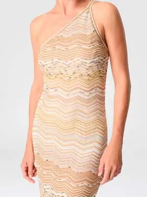 Missoni Sleeveless One-shoulder Knit Maxi Dress - Multicolor