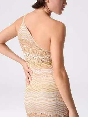 Missoni Sleeveless One-shoulder Knit Maxi Dress - Multicolor