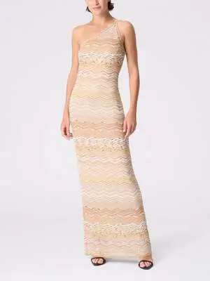 Missoni Sleeveless One-shoulder Knit Maxi Dress - Multicolor