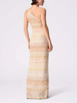 Missoni Sleeveless One-shoulder Knit Maxi Dress - Multicolor
