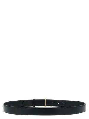 Chloé Calf Leather Belt With Gold Brass Buckle - Black