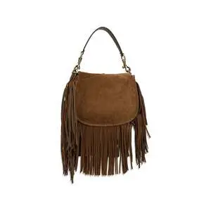 Etro Suede Fringe Satchel Bag - Brown