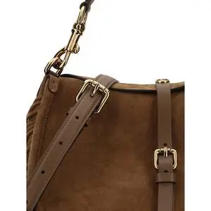 Etro Suede Fringe Satchel Bag - Brown