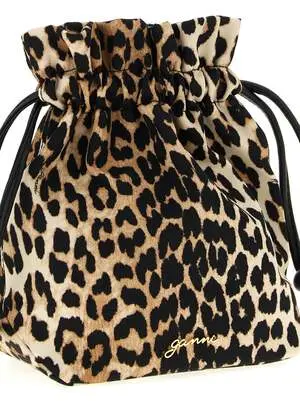 GANNI Animal Print Pouch - Brown