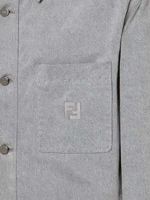 Fendi Stone Bleached Denim Jacket - Gray