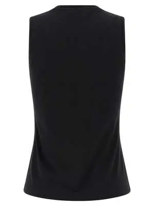 Balmain Paris Print Sleeveless Top - Black