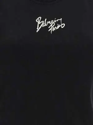 Balmain Paris Print Sleeveless Top - Black