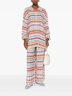 Missoni Viscose Zigzag Pattern Button-up Shirt