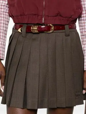 Miu Miu Pleated Wool Skirt - Multicolor
