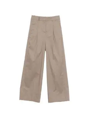 Peserico Cotton Wide-leg Pants Made In Italy - Multicolor