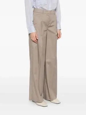 Peserico Cotton Wide-leg Pants Made In Italy - Multicolor