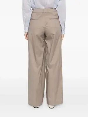 Peserico Cotton Wide-leg Pants Made In Italy - Multicolor