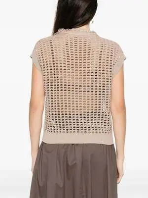 Peserico Sleeveless Crocheted Sweater