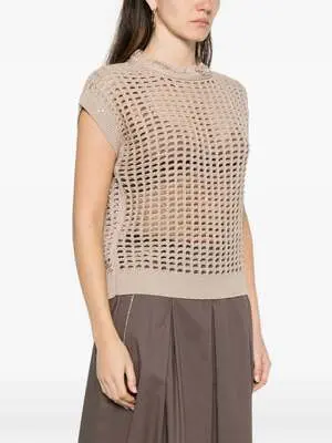 Peserico Sleeveless Crocheted Sweater