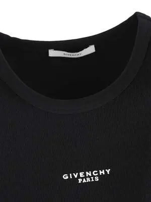 Givenchy Ribbed Cotton Tank Top With Logo - Multicolor