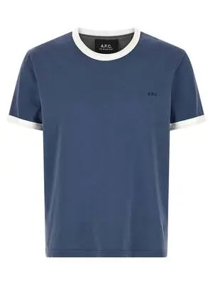 A.p.c. Logo Embroidery T-shirt - Blue