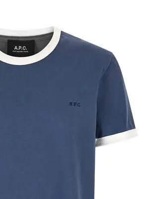 A.p.c. Logo Embroidery T-shirt - Blue