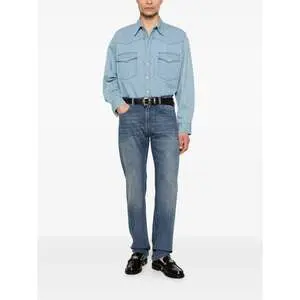 Versace Denim Regular Fit Straight-leg Jeans - Blue