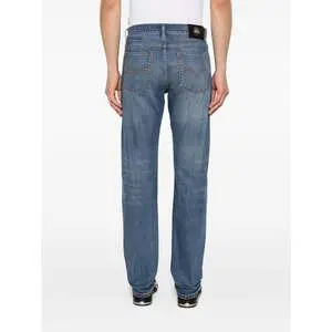 Versace Denim Regular Fit Straight-leg Jeans - Blue
