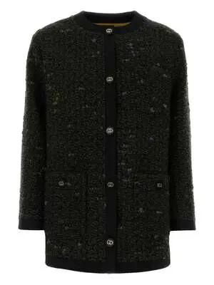 Gucci Green And Black Bouclé Wool Jacket