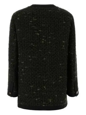 Gucci Green And Black Bouclé Wool Jacket